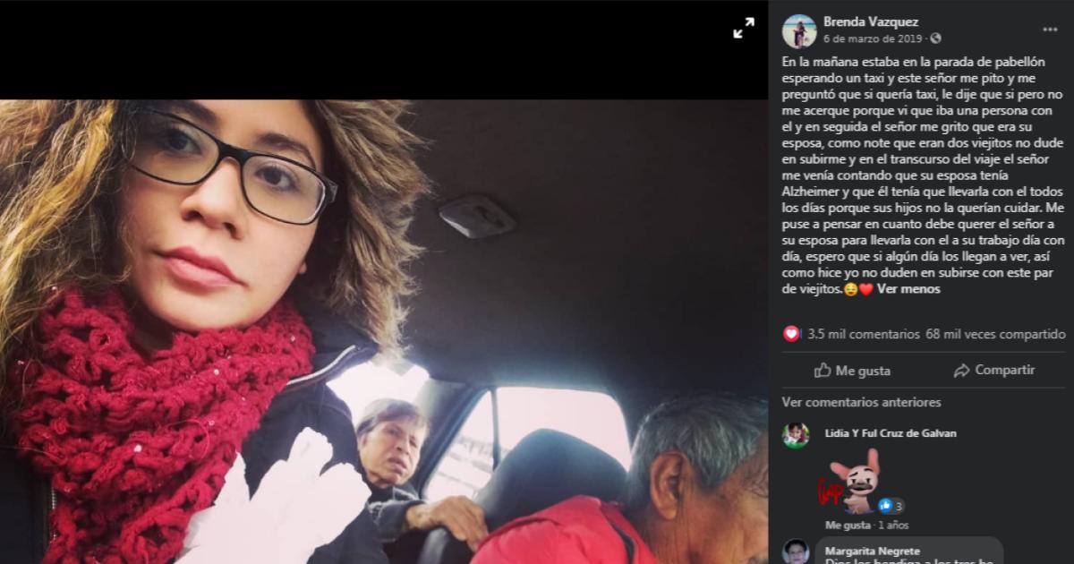 VIRAL: Abuelito taxista cuida a su esposa con Alzheimer mientras trabaja